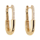 14kt gold and diamond large safety pin hoops – Luna Skye