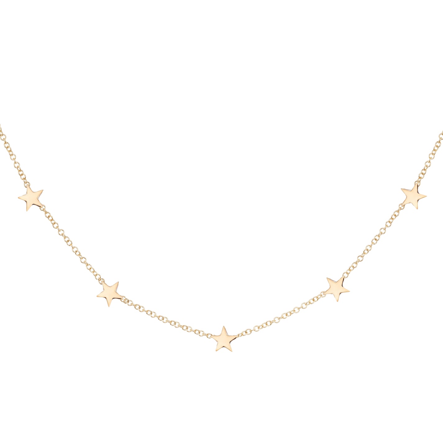 14kt gold row of stars choker necklace – Luna Skye