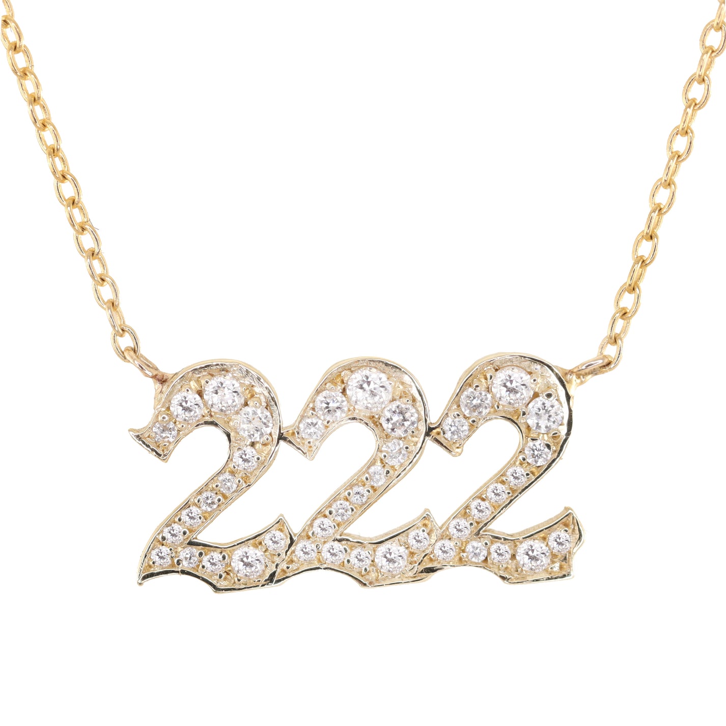 14kt gold and diamond 222 necklace – Luna Skye