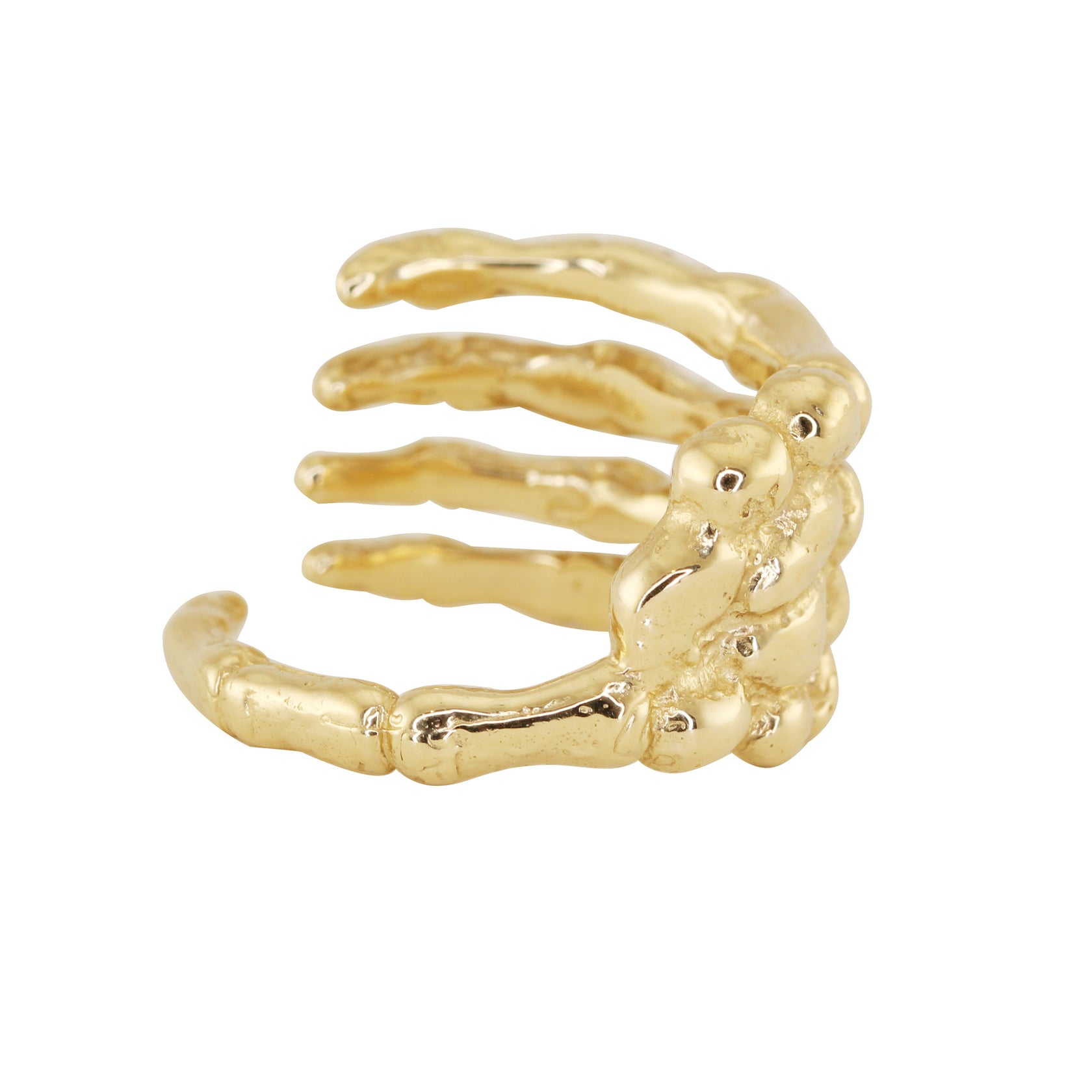 14kt gold and diamond skeleton hand ring – Luna Skye